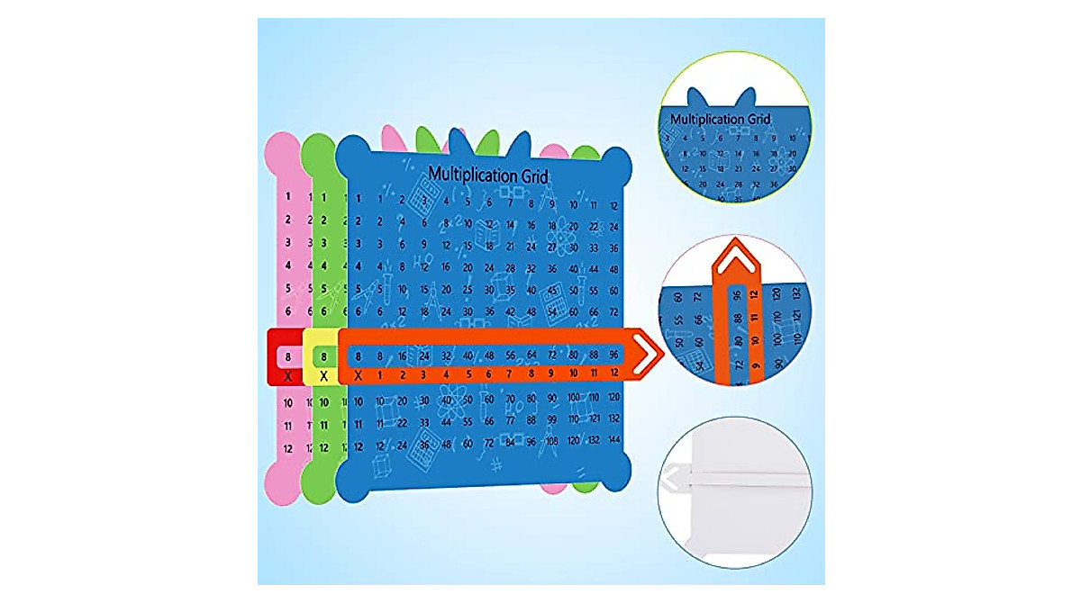 Outus 12-Piece Slidable Multiplication Grid for Kids