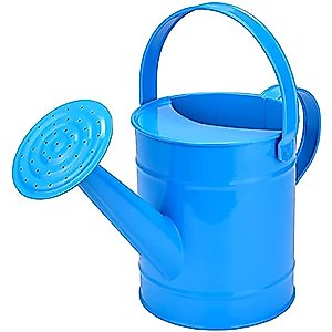 SUQ I OME 1.5L Small Metal Watering Can -Garden Outdoor Watering Can Bucket - Small Portable Indoor Watering Equipment with Anti-Rust Powder Coating Treatment Blue