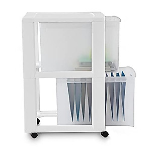 Sterilite Ultra 2 Clear Drawer Plastic Rolling Storage Container Cart with Ergonomic Handles and Caster Wheels, White (2 Pack)