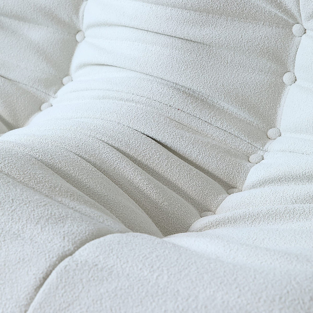 TIFLON Lazy Floor Sofa,Minimalist Sofa Couch,Teddy Velvet 3Seatert Sofa, Fireside Chair,Tatami Sofa,Corner Relax Sofa Couch for Living Room Bedroom Salon Office-Beige