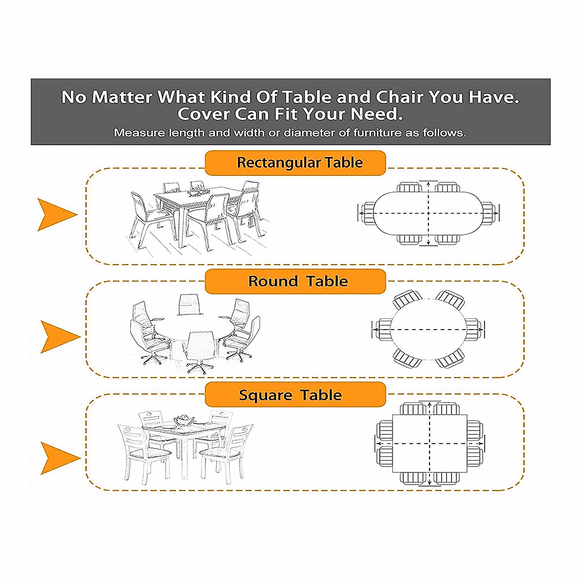 KDGGLUCK Windproof Waterproof 420d Oxford Fabric Patio Table Cover for Outside Chairs Sofa Storage Rectangular Black Garden Furniture Cover Oxford Polyester 140x60x60cm(LxWxH)