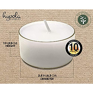 Hyoola Pure Jumbo Tealight Candles - 100% Natural Candles Non Toxic - 10 Hour XL Vegan Tea Lights Candles in Clear Cup - 8 Pack