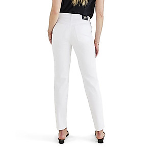 Dockers Women's Slim Fit High Rise Jean Cut Pants, Lucent White, 26