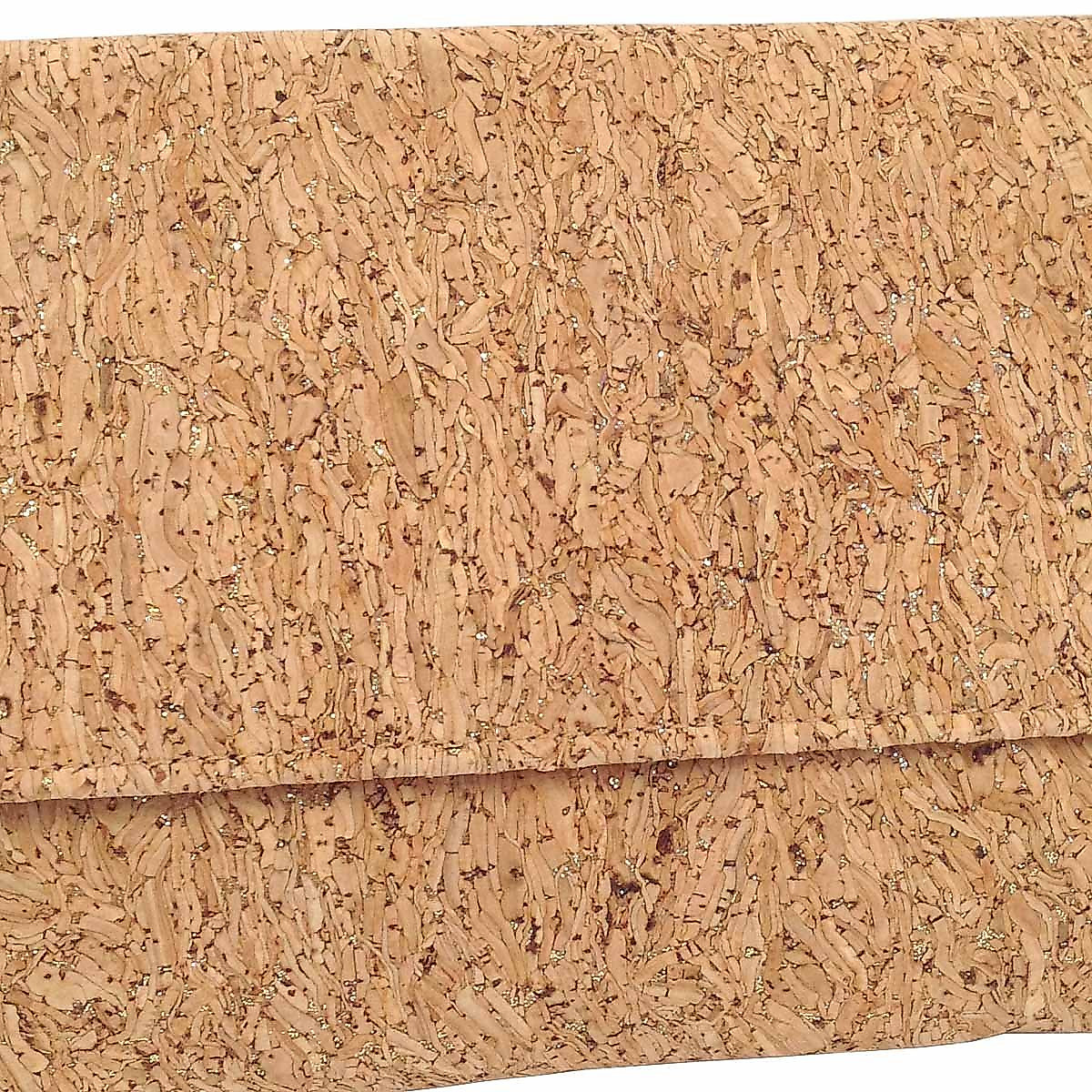JNB Metallic Cork Clutch, Gold