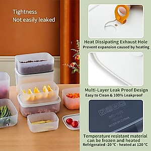 Glidea 6-piece food storage container with lid, stackable square storage set, BPA free, suitable for microwave and dishwasher plastic leak proof kitchen storage freezer, Clear