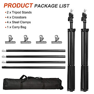 iMountek Backdrop Stand Photographic Studio Photo Backgrounds Adjustable Photo Backdrop Stand Kits with a Carrying Bag Photo Backdrop Stand for Parties/Photography/Wedding