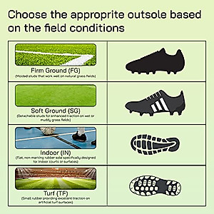 Vizari Stealth FG Soccer Shoes | Firm Ground Outdoor Soccer Shoes for Boys and Girls | Lightweight and Easy to wear Youth Outdoor Soccer Cleats | Green/Black | Little Kid