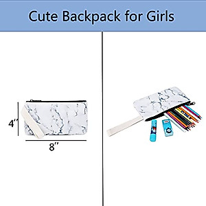 FLYMEI Marble Backpack for Girls, Cute Backpacks for School, Bookbags for Girls 15.6 Inch Lightweight Teens Backpack with Lunch Box, Laptop Backpack for School, Girls Backpacks