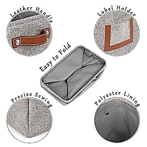 homwarmy Set of 3 Large Storage Baskets Clothes Organizing Baskets for Shelves Storage Bins with Labels, 15.7 x 11 x 9.8'' Collapsible Rectangular Linen Storage Baskets for Kids & Dog Toys