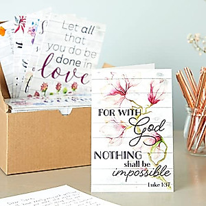 60 Pack Christian Inspirational Greeting Cards with Envelopes, Bulk, Motivational Bible Verses Scripture (Floral Design, 4x6 In)