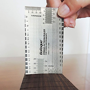 Baroque Stringed Instrument Action Ruler Gauge Luthier Measuring Tool for Electric Acoustic Guitar Bass Ukulele Mandolin Banjo SAR-10