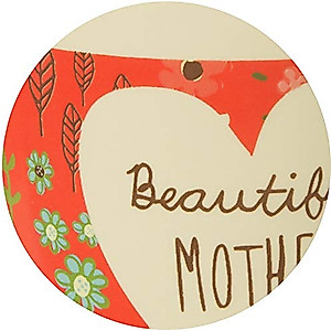 Pavilion Gift Company "A Mother's Love-Beautiful Mother" Floral Stoneware Travel Mug, Pink, 12 oz