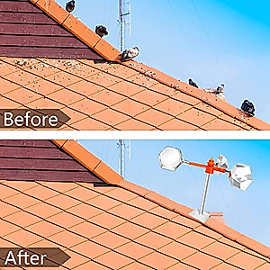 360 Degrees reflec Installed in Various Directions, Smooth Polishing Harmless Deterrent for Roof, Boat and The Top of Tall Chimney, 1Pack