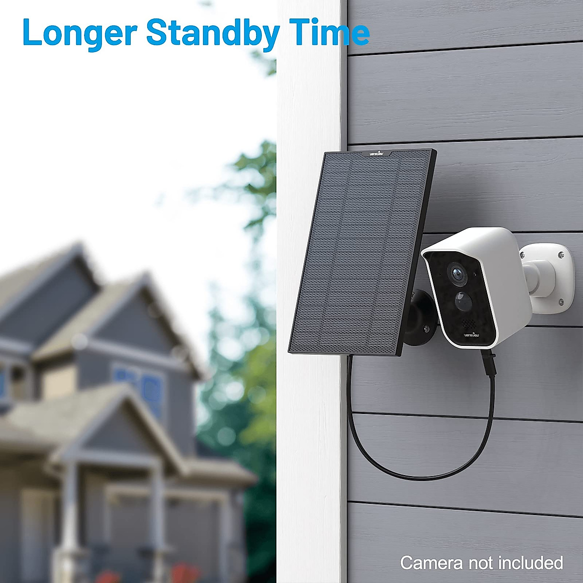 Wansview Solar Panel for Security Camera, 6V 3.2W Solar Chargers Compatible with Outside Solar/Battery Powered Camera, IP65 Waterproof Solar Battery Charger with 10FT Type-C Charging Cable (No camera)