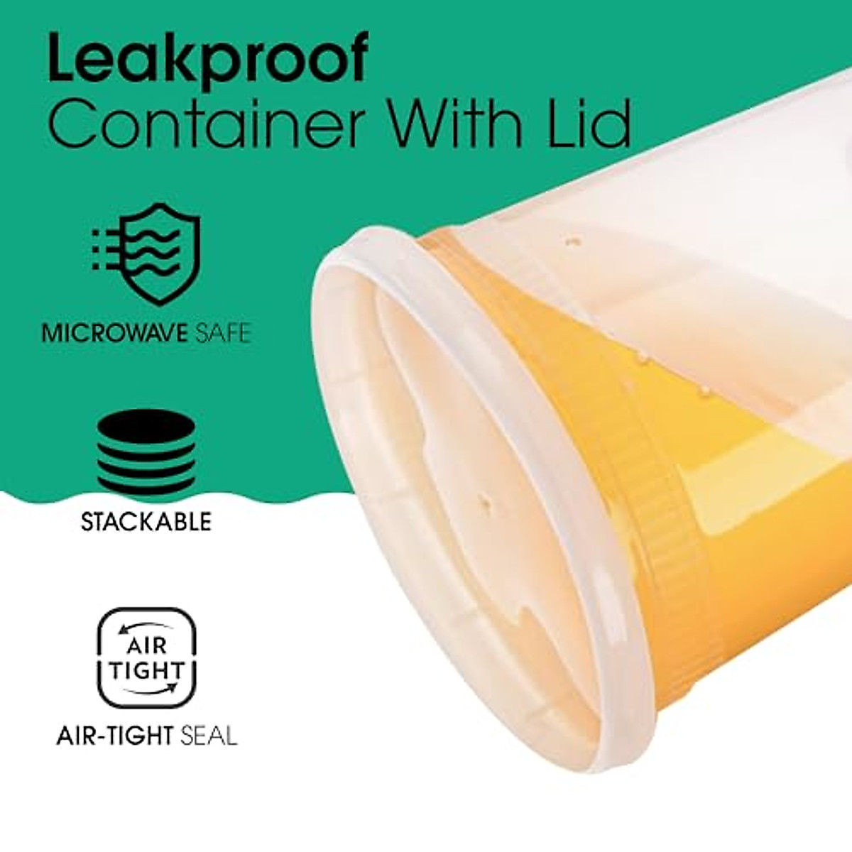 BaydenB 32 oz Deli Containers with Lids | Food-Grade Plastic, Microwave and Freezer Safe, Stackable, Leak-Proof, and Versatile for Meal Prep, Leftovers, and Takeout Storage (15)