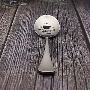 Couple Gifts Friends Gifts—Let's Have Coffee Together & Forever Engraved Spoon Personalized Gift for Valentine's Day gift,Birthday Gift,Thanksgiving Day Gift,Christmas Gift(2PCS)