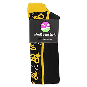 Crazy Socks with Bumble Bees Over the Calf (Black/Gold, Small)