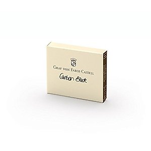 GRAF von Faber-Castell Ink Cartridges, Box of 6, Carbon Black (FC141100)
