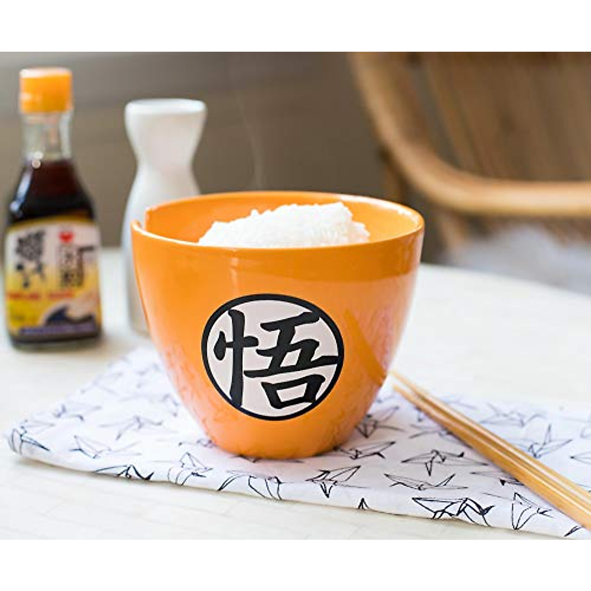 Dragon Ball Z 4-Star Ball Ceramic Noodle Bowl & Chopsticks Set | Official Goku Themed Dragon Ball Z Collectible Bowl | 16 Ounce Dish