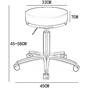 Bar Stool Adjustable Swivel Lift Saddle Stool Beauty Barber Shop Manicure Work Chair with Gold Stainless Steel Base Rolling Dining Chair Desk Office Chair for Kitchen Salon,Dark brown