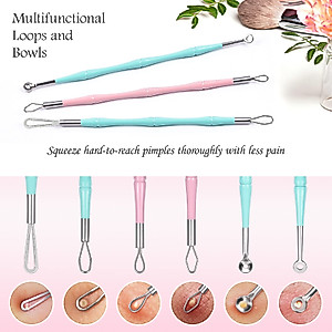 Pimple Popper Tool Kit, MORGLES 14-Heads Professional Stainless Acne Zit Popper Extraction Tools for Facial Nose with Leather Case