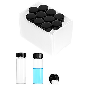 30ml Clear Small Glass Vials with Screw Caps, Small Vials for Essential Oil, Leak-Proof Sample Vials with Lids(10pcs)