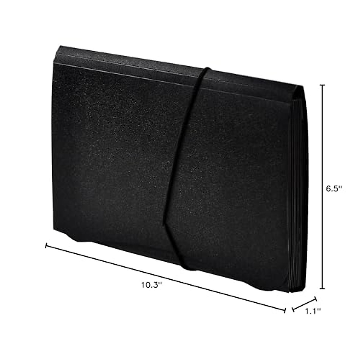 Lion 13-Pocket Small Ex panding File, 5-3/4 x 8-1/2 Inches, Black, 1 File (94300-BK)