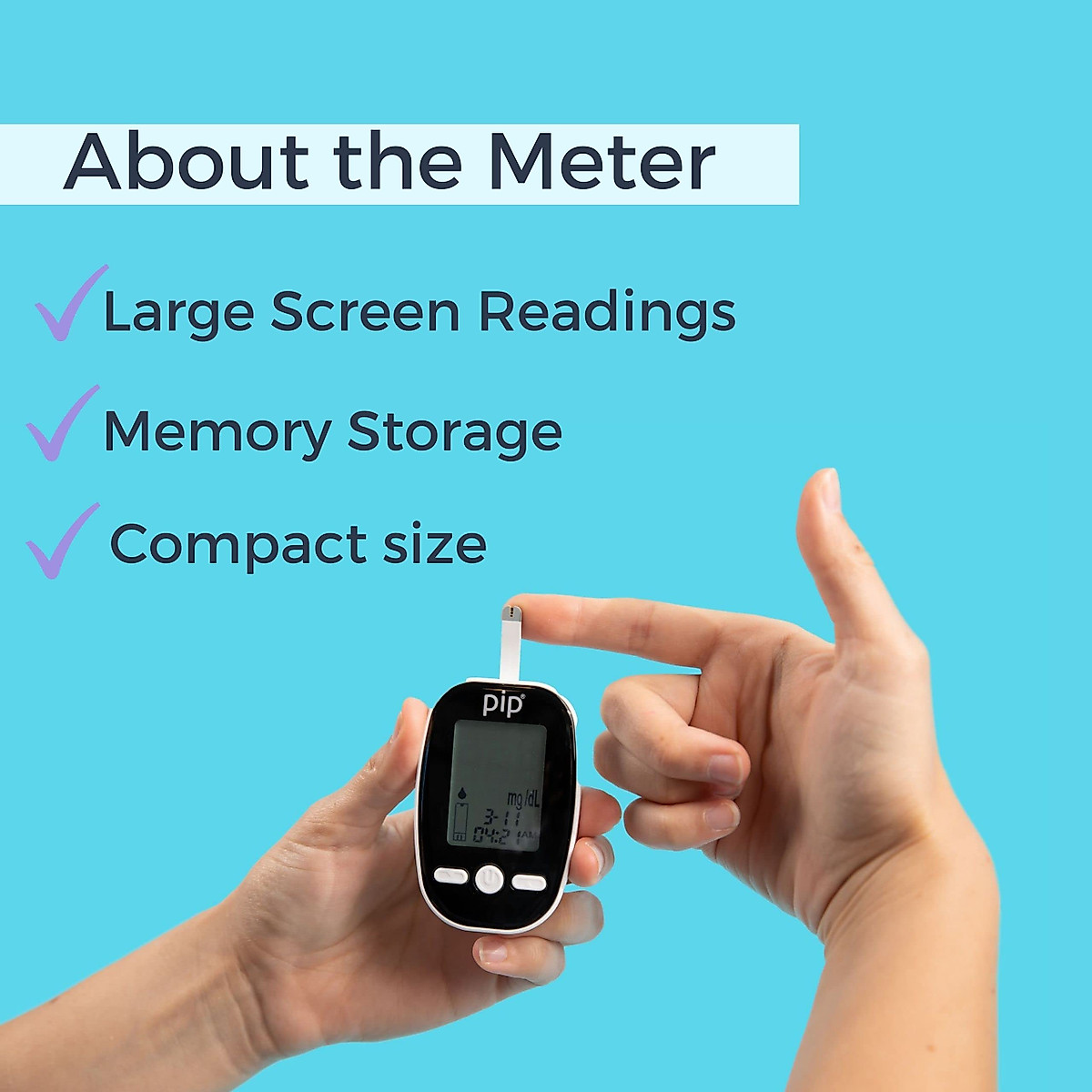 Pip Complete Kit | 1 Meter, 50 Test Strips, 50 Lancets