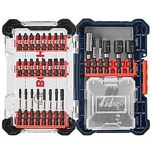BOSCH SDMSD45 45-Piece Driven Impact Tough Screwdriving Custom Case Assorted Set with Included Storage Case