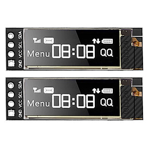 MakerFocus 2pcs I2C OLED Display Module 0.91 Inch I2C SSD1306 OLED Display Module White I2C OLED Screen Driver DC 3.3V~5V for Arduino ESP8266 ESP32 STM32