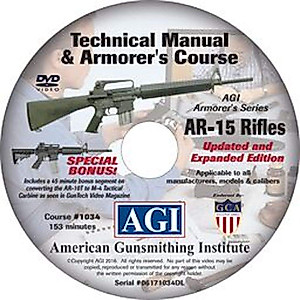 American Gunsmithing Institute Armorer’s Course Video on DVD for AR-15 Rifles - Technical Instructions for Disassembly, Cleaning, Reassembly and More