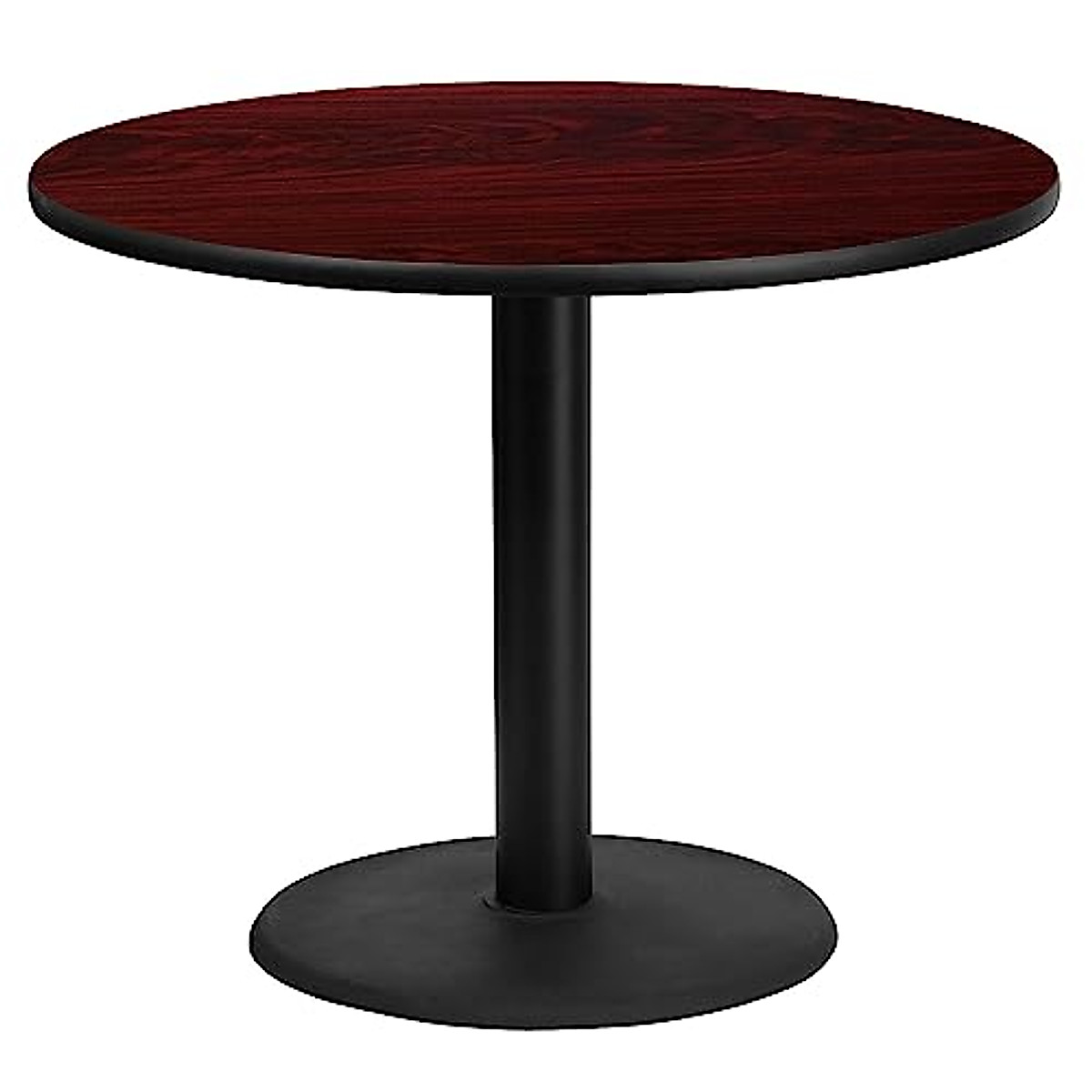 Flash Furniture Graniss 36'' Round Mahogany Laminate Table Top with 24'' Round Table Height Base