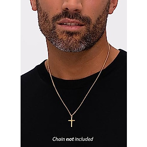 Lucchetta - 14k Gold Italian Christian Cross Pendant for Him and Her | Authentic Catholic Jesus Crucifix from Itay