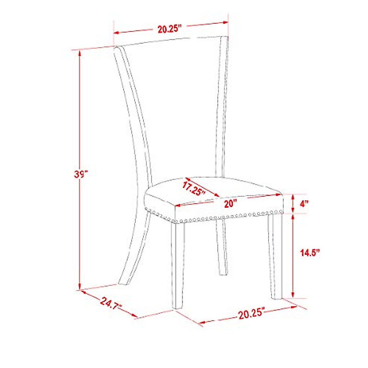 East West Furniture X026VE005-7 Dining Table Set, 7-Piece