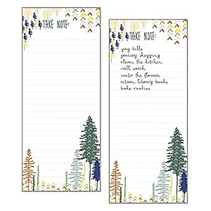 Set of 2- Forest List Pad, Notepad, Shopping List Grocery List with Attachable Magnet