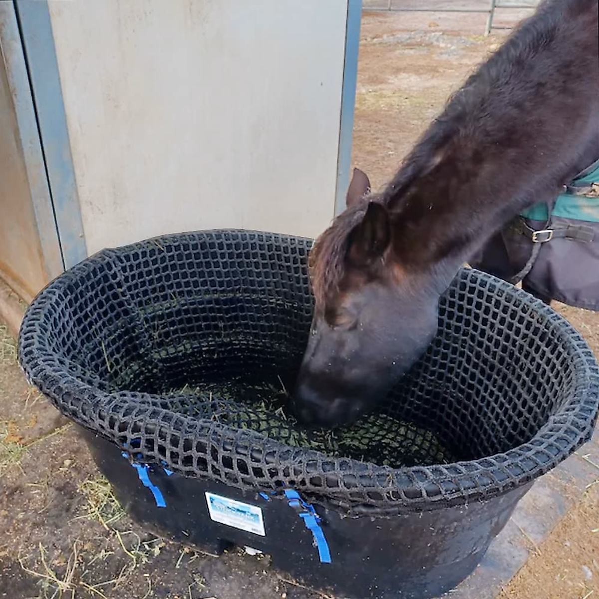 YardJoyliz Stock Tank Hay Net for 100 Gallon-150 Gallon Stock Tank Heavy Duty 1-4/7" Holes Slow Feed Hay Net, Black