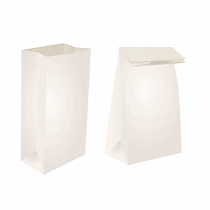 Perfect Stix 4lb Kraft White Paper Bags - Pack of 125ct (Kraft White Bag 4-125)