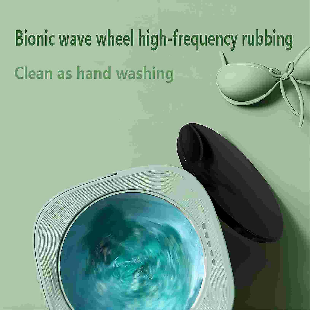 Portable Washing Machines, 8L Mini Washing Machine Foldable Washing Machine with 3 Modes, Travel Portable Washing Machine for Underwear, Sock, Baby Clothes, Camping, RV, Dorm, Apartment (Green)