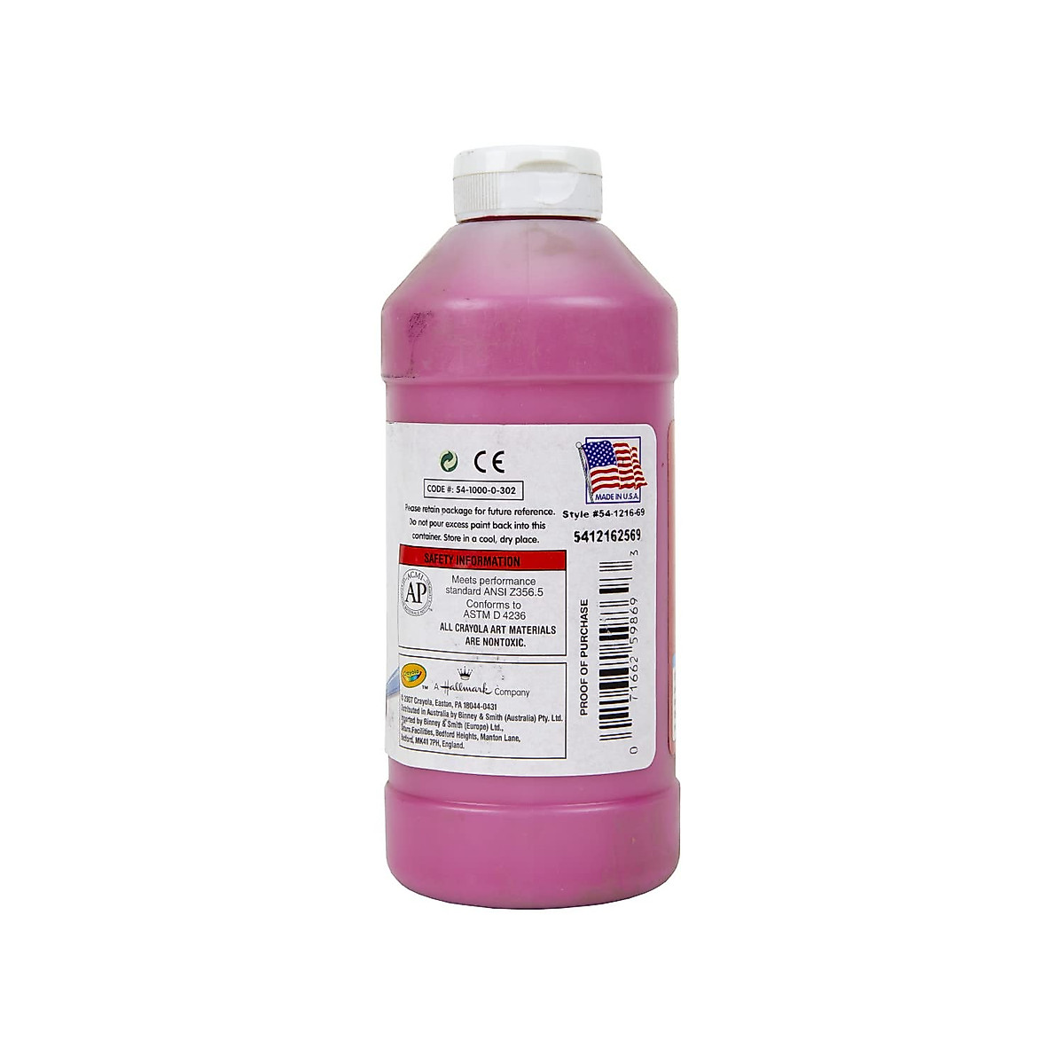 Crayola Premier Tempera Paint For Kids - Magenta (16oz), Kids Classroom Supplies, Great For Arts & Crafts, Non Toxic, Easy Squeeze Bottle