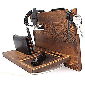 World's Best Grandpa -Dad /Father Gifts from Daughter/Son, Birthday/Christmas/Anniversary Wooden Desk Docking Station