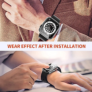 LK 2 Pack Hard PC Case with Tempered Glass Screen Protector Compatible for Apple Watch Series 6 SE 40mm, Ultra-Thin Overall Protective Cover for Apple Watch 6 SE 40mm (Clear)