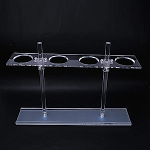 GLOGLOW Funnel Stand, 4 Holes Glass Funnel Stand Organic Glass Funnel Support Adjustable Height Funnel Holder Test Tube Rack Laboratory Accessory Funnel Rack Lab Fix Supplies