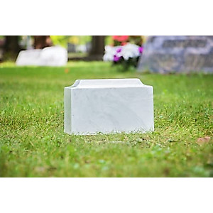 Carrera Classic Cultured Marble Cremation Urn for Ashes, Gray Urn, Grey, Adult Sized Cremation Urn for Human Ashes, Ground Burial, Home Memorial and Funeral Cremation Urn
