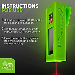 NetMeasurer: Net Height Laser Measuring Tool - Laser Measure for Pickleball and Tennis Nets, Accessories, Equipment for Training and Practice, Class 2 Laser Precision Digital Measurement Tool