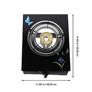 Hemoton Portable Stove Burner Gas Stove Stove Cooking Burner Barbecue Barbecue Stove Cooktops Portable Single Cooker for Home Restaurant Outdoor Picnic Black Small Camping Stove