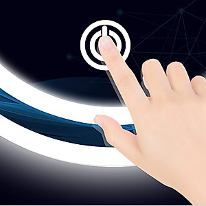 Black Oval Bathroom Mirror With LED Light, Wall Mirror With Aluminium Frame, Decorative Mirror, LED Illuminated Makeup Mirror, Infinitely Dimmable, 3-colour Light ( Color : Black , Size : 50x80CM )