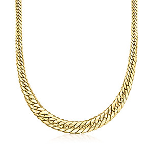 Ross-Simons Italian 18kt Yellow Gold Graduated Cuban-Link Necklace. 20 inches