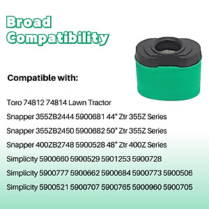 KLWZH 792105 Air Filter for 792105 276890 4163205 4163206 44H777 44M777 44P777 LA165 D160 D170 Z245 Lawn Mower Air Filter with Pre Filter