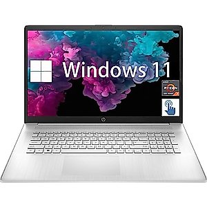 HP 17.3 Inch Touchscreen HD Laptop for College Students, AMD Ryzen 3 7320U, Windows 11, 8GB DDR5 RAM, 512GB SSD, AMD Radeon Graphics, Webcam, Bluetooth 5.0, USB Type-C, PCM