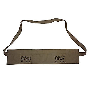 warreplica WWII Korean war US Army Bandolier for M1903 Springfield / M1 Carbine / M1 Garand Rifles .30-06 Springfield 7.62×63mm Marked (LOT of 5)